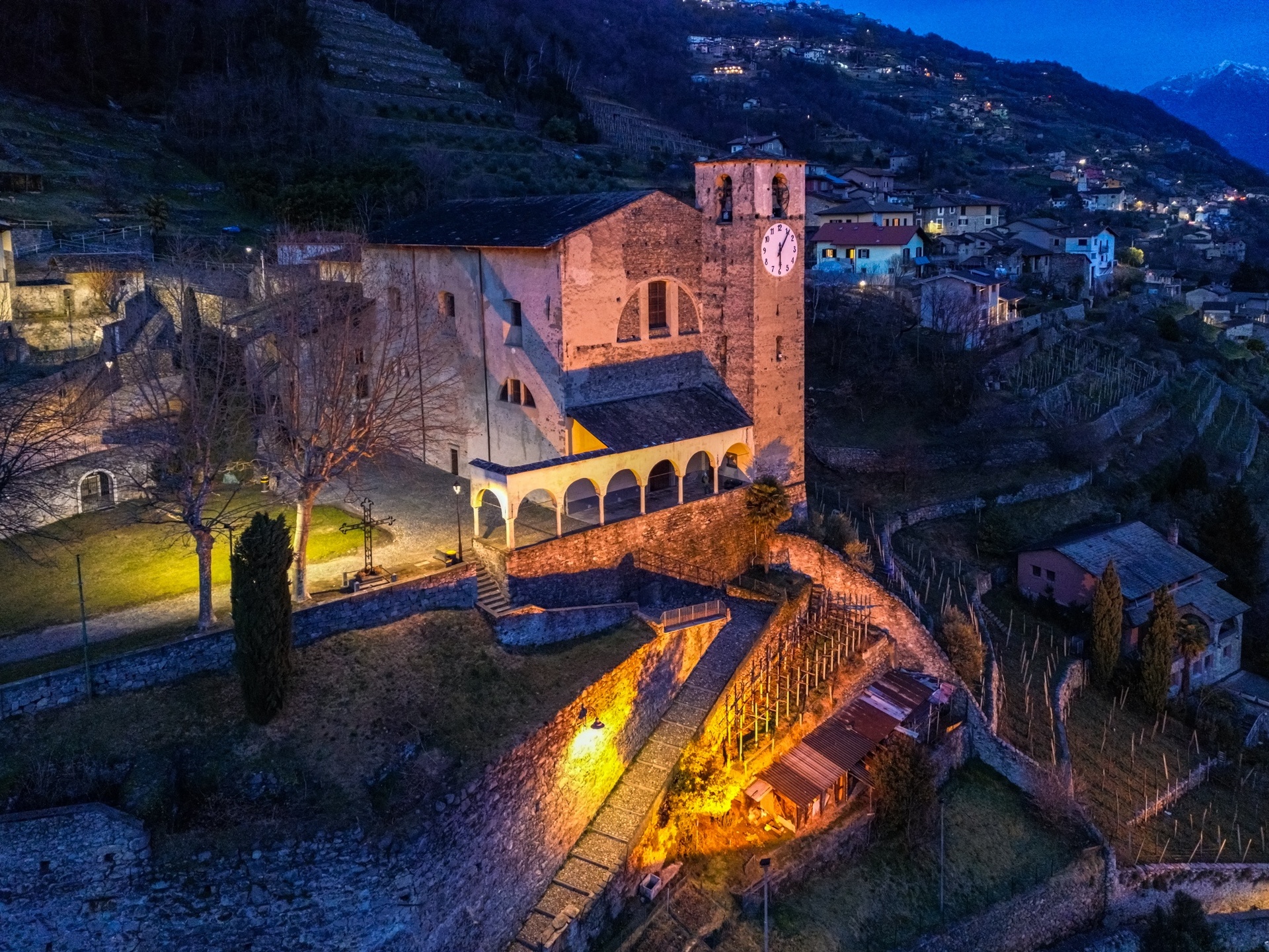 At Domofole Castle, a tower overlooking the lake